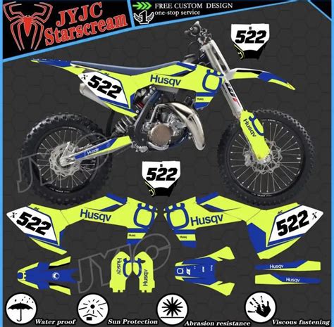 【送料無料】モーターサイクルステッカー，husqvarna用グラフィックキット2018 2019 2020 Tc85 アクセサリー