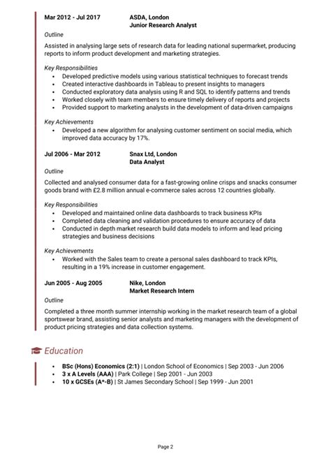 Research Analyst Cv Example Guide [land Top Jobs]