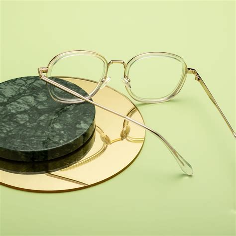 Clearlight Gold Low Bridge Fit Metal Bridge Square Eyeglasses Vista