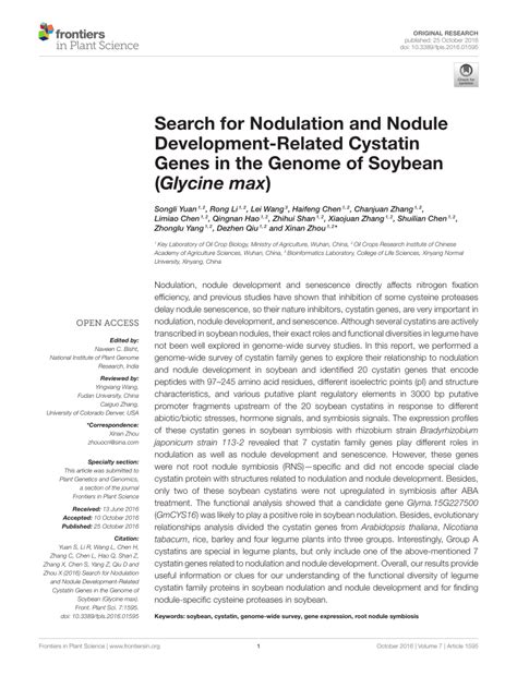 Pdf Search For Nodulation And Nodule Development Related Cystatin