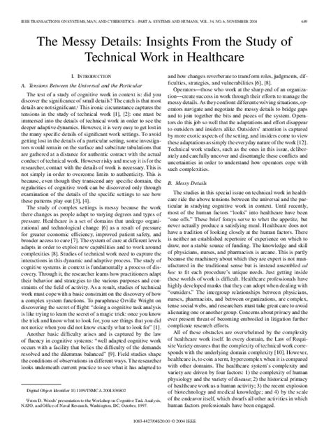 Pdf The Messy Details Insights From The Study Of Technical Work In