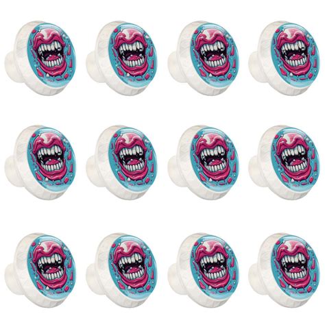 Small Tooth 12 Pcs White Round Drawer Pulls With Screwsabs And Glass