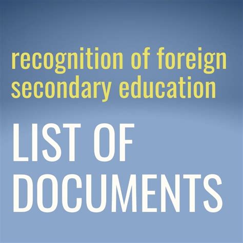 Recognition Of Foreign Secondary Education In The Czech Republic List
