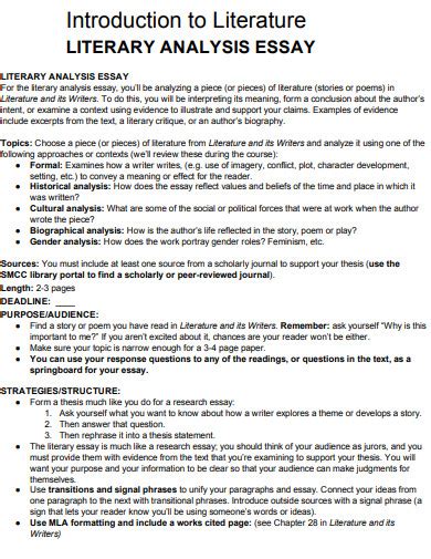 30 Literary Analysis Essay Examples To Download