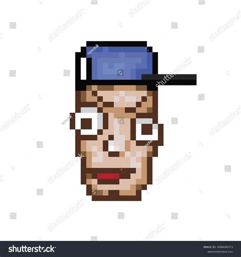 Pixelkunst Gesicht Des Menschen Rapper Stock Vektorgrafik Lizenzfrei 2086640773