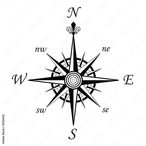 Compass Wind Rose 8 Points Stock Illustration Adobe Stock