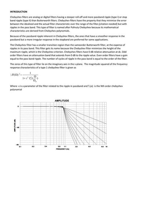 chebyshev high pass filter pdf