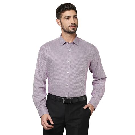Men Violet Regular Fit Checks Cotton Full Sleeve Shirts Myraymond