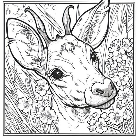 Premium Photo Okapi Drawing Coloring Book Page