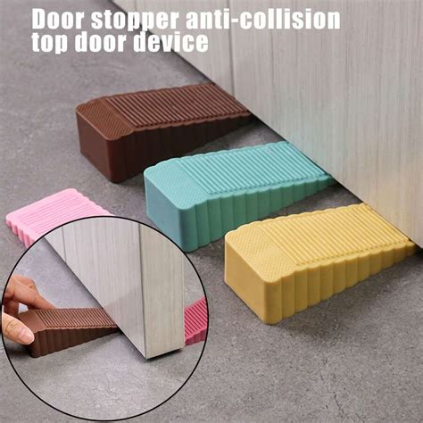 2pcs Anti Collision Safety Door Stopper Carmen Windproof Fixator Raised Door Wedges No