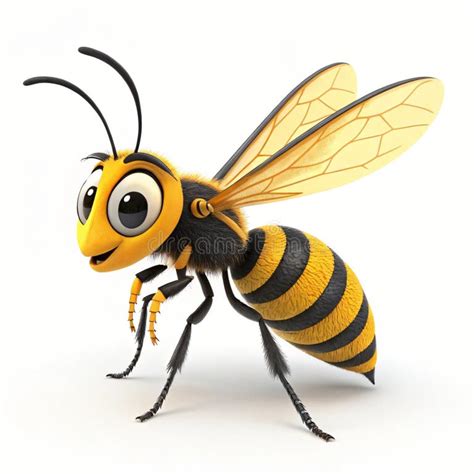 Adorable 3d Cartoon Bumblebee Friendly Insect Character Happy Bee