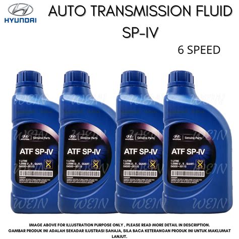 Hyundai Auto Transmission Fluid Sp Iv Atf Oil 1 Liter X 4 Bottle For Hyundai Santa Fe