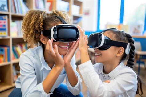 Premium Photo Teacher Uses Virtual Reality Headset In Classroom