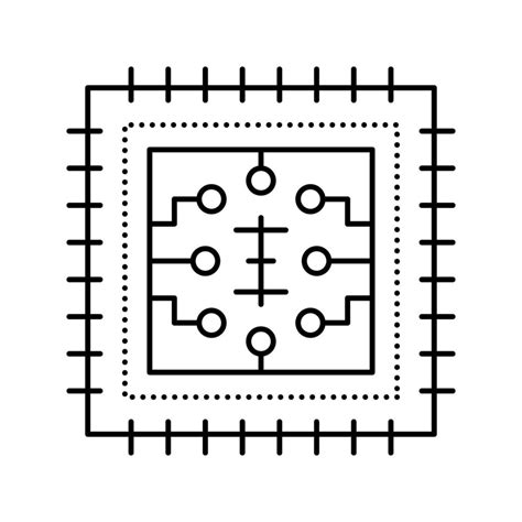 Micro Chip Line Icon Vector Illustration 19538511 Vector Art At Vecteezy