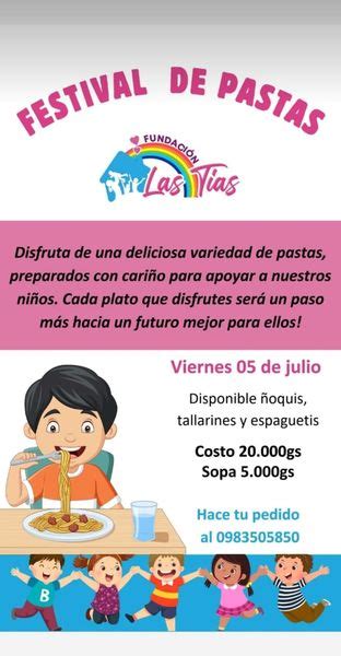 Fundación Las Tías Organiza Festival De Pastas Para Pago De Salarios A