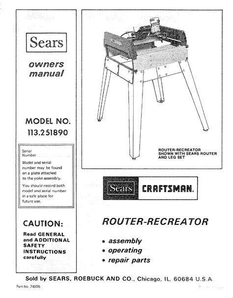 Craftsman 113251890 User Manual Router Recreator Manuals And Guides