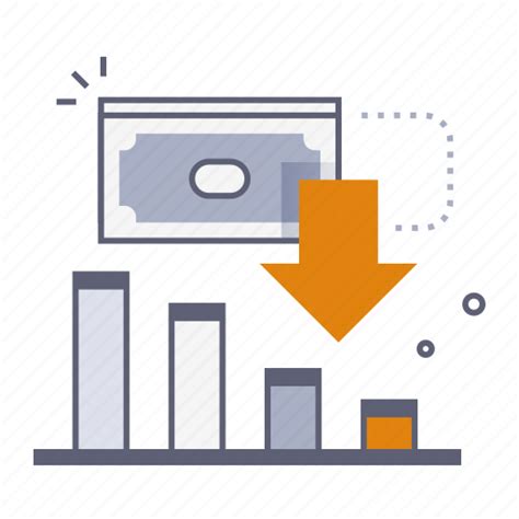 Inflation Graph Down Decrease Money Finance Business Icon