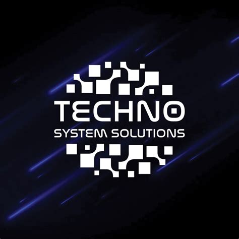 Premium Vector A Black Background With A Logo For Techo System Solutions