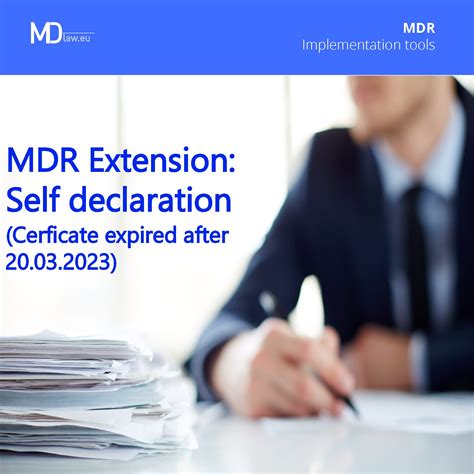 Mdr Extension Self Declaration Certificate Expired After 200323