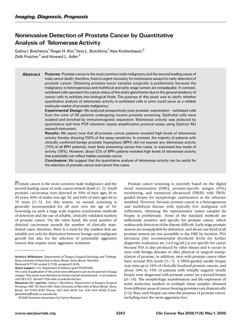 Pdf Noninvasive Detection Of Prostate Cancer By Quantitative Analysis