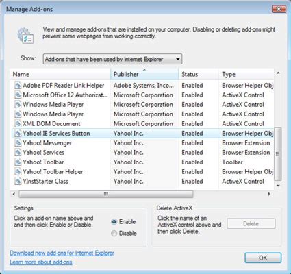 Remove Disable Add Ons Internet Explorer Powenba