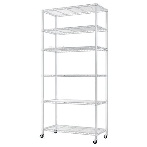6 Tiers Chrome Wire Metal Kitchen Storage Rack For Home