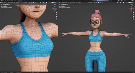 Artstation 3d Model Girl Debbie Style 2 Blender 30 Game Assets