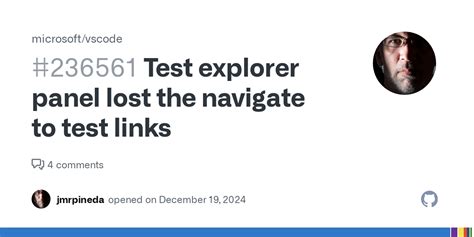 Test Explorer Panel Lost The Navigate To Test Links · Issue 236561 · Microsoftvscode · Github