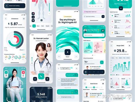 310 屏ai智能健康医疗医院体检数据统计app用户界面ui设计figma模板素材 Nightingale Ui Kit Ai