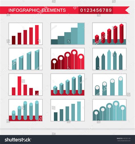 Infographic Elements Charts Graph Diagram Vector Stock Vector Royalty Free 181321118