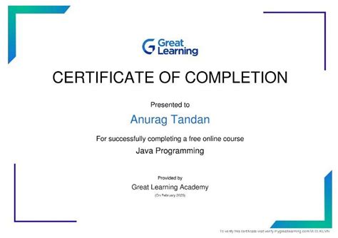 Anurag Tandan On Linkedin Thankyou Java Greatlearning