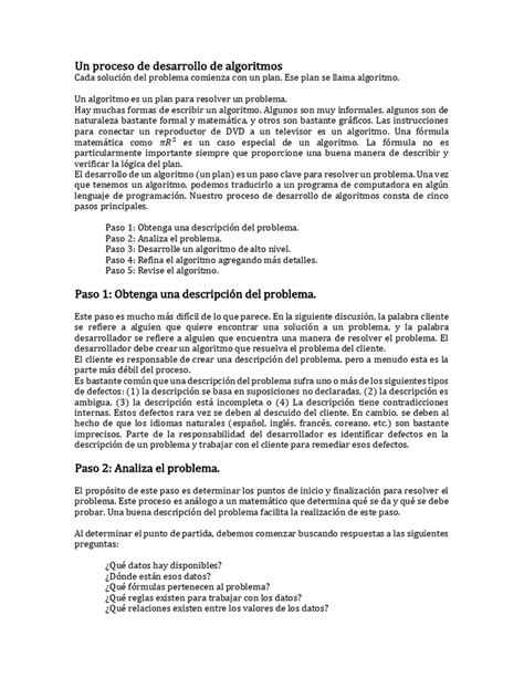 Resolución De Problemas Y Algoritmos Pdf Algoritmos Lenguaje De Programación