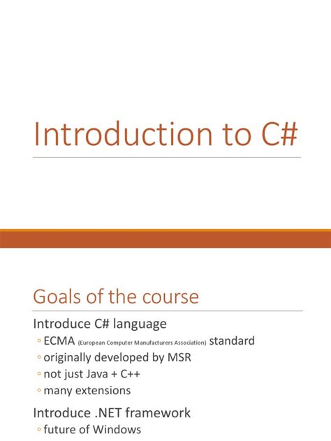 2 Intro To C Pdf C Sharp Programming Language Component