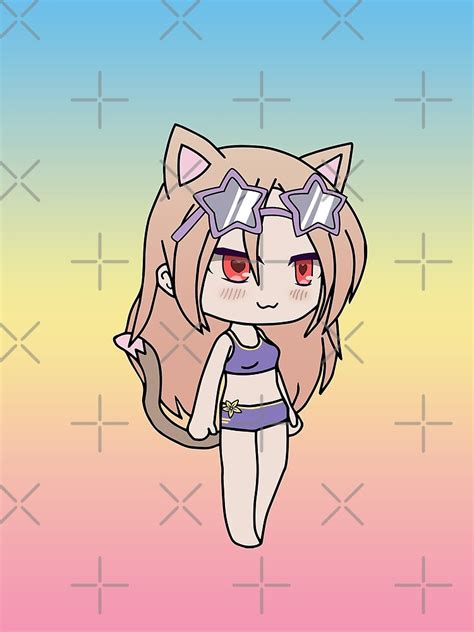Gacha Life Süße Gacha Neko Girl Karin Im Badeanzug Ärmelloses Top Von