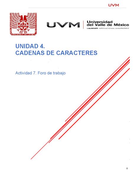 Actividad 7 Cadenas De Trabajo Lógica Y Programación Estructurada 0 Unidad 4 Cadenas De