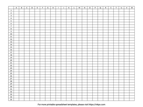 Free Printable Blank Spreadsheet In PDF PNG And Formats InkPx