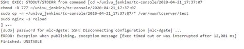 Jenkins Not Able To Execute Sudo Command On Send Files Or Execute Commands Over SSH Stack