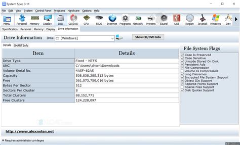 System Spec Download