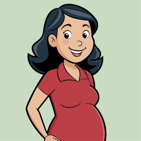 Premium Vector A Pregnant Woman With A Red Dress On Her Body