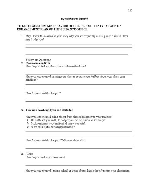 Interview Guide Pdf Teachers Classroom