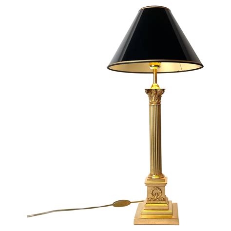 Beautiful Classic Table Lamp In Matte Gold From The 19th Century At
