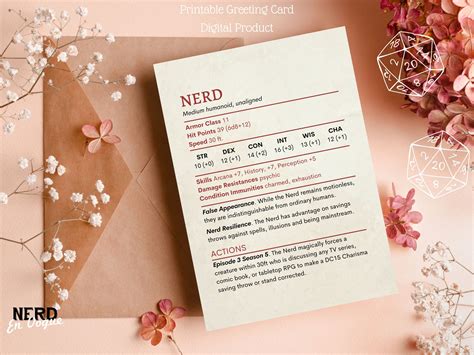 Nerd Stat Block Dnd Card For Dungeon Master Thank You Dnd Player T