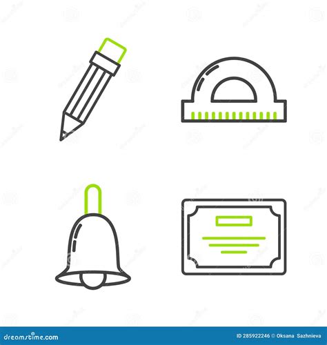 Set Line Certificate Template Ringing Bell Protractor Grid For