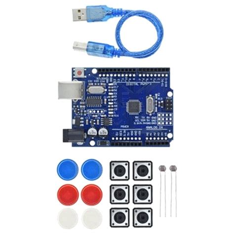 Uno R3 Switch Breadboard Sensor 400 Hole Set Módulo Evitar Obstáculos