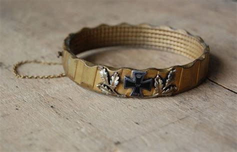 Antique German Cross Trench Art Bracelet By Jeanjeanvintage 180 00