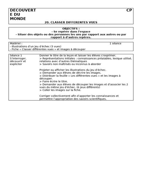 Classer Les Vues Dun Jeu Déchec Pdf