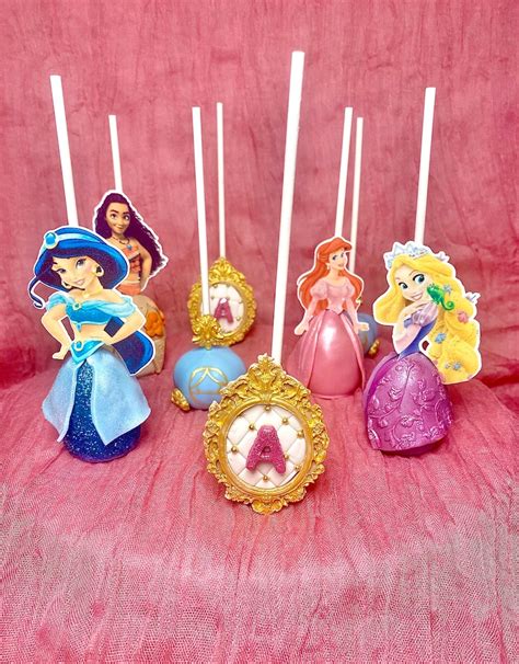Princess Cakepops Disney Princesses Cake Pops Birthday Party Favours Etsy