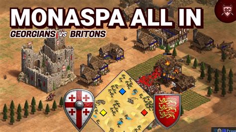 Aoe2 De Monaspa All In Georgians Vs Britons Arabia 1v1 Ranked Gameplay Youtube