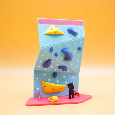 Diy Mini Rock Climbing Wall Kit Black Cat Edition Etsy