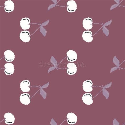 Cute Cherry Seamless Pattern Hand Drawn Cherries Wallpaper Stock